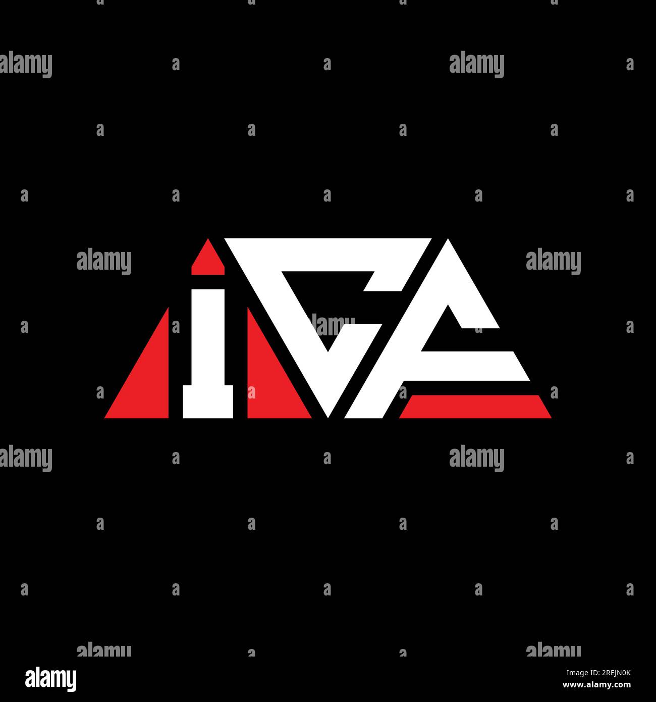 ICF triangle letter logo design with triangle shape. ICF triangle logo design monogram. ICF ...
