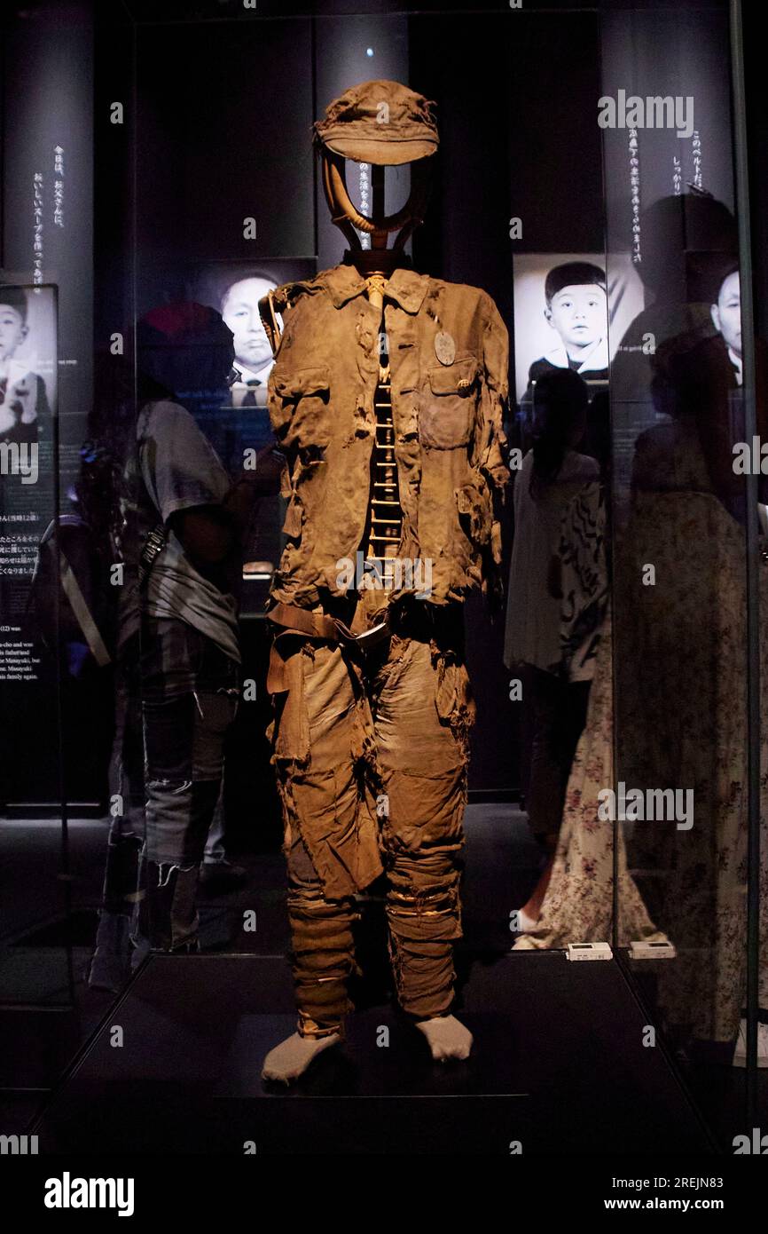 July 27, 2023, Hiroshima, Japan: A victim's school uniform of the ...