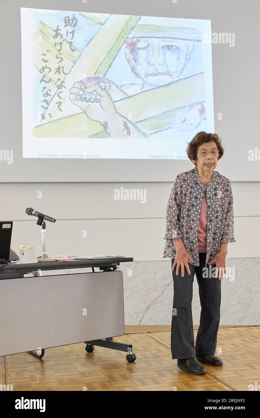 July 27, 2023, Hiroshima, Japan: Sadae Kasaoka an atomic bomb survivor ...