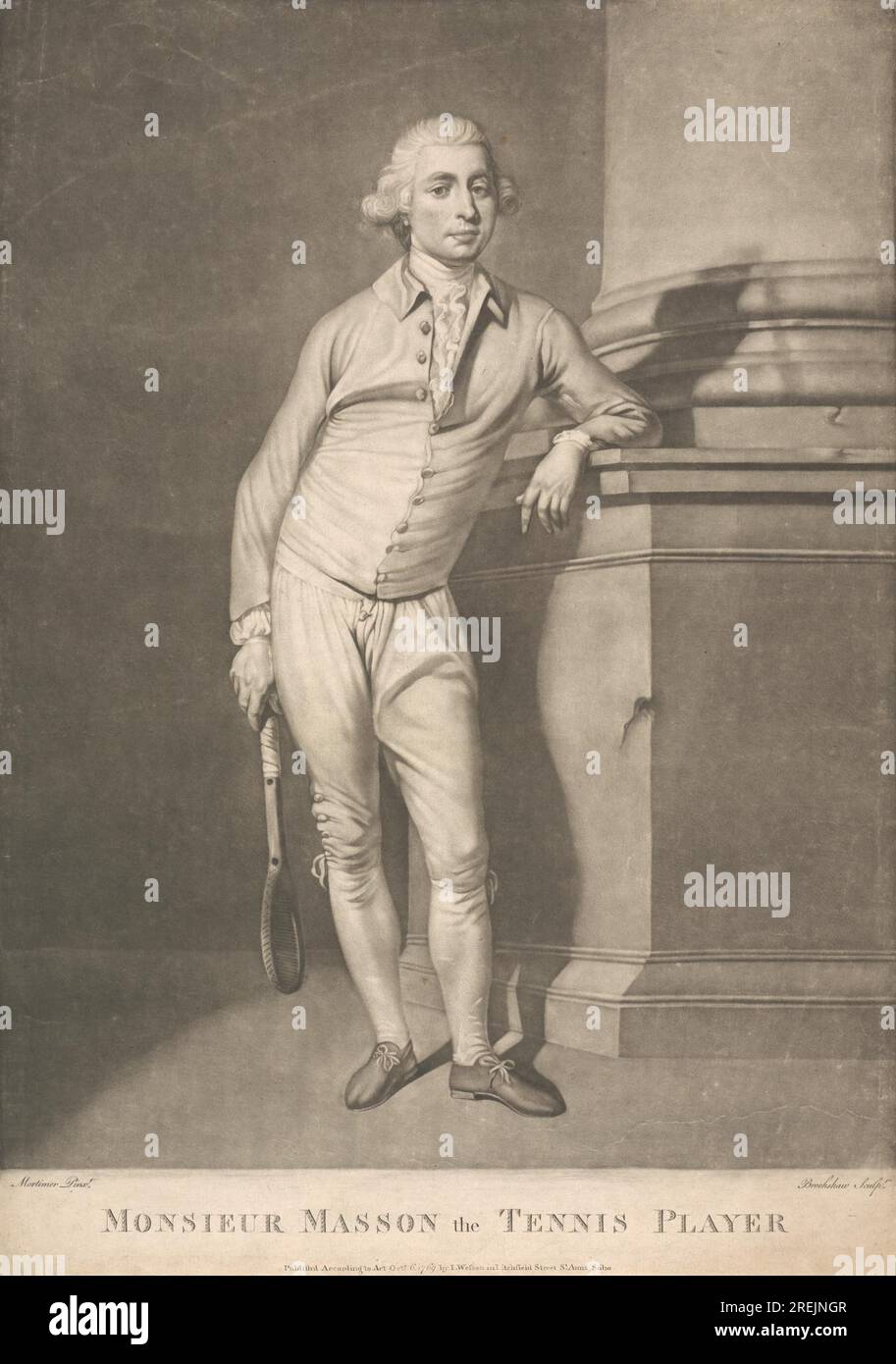 Monsieur Masson the Tennis Player 1769 by Richard Brookshaw Stock Photo ...