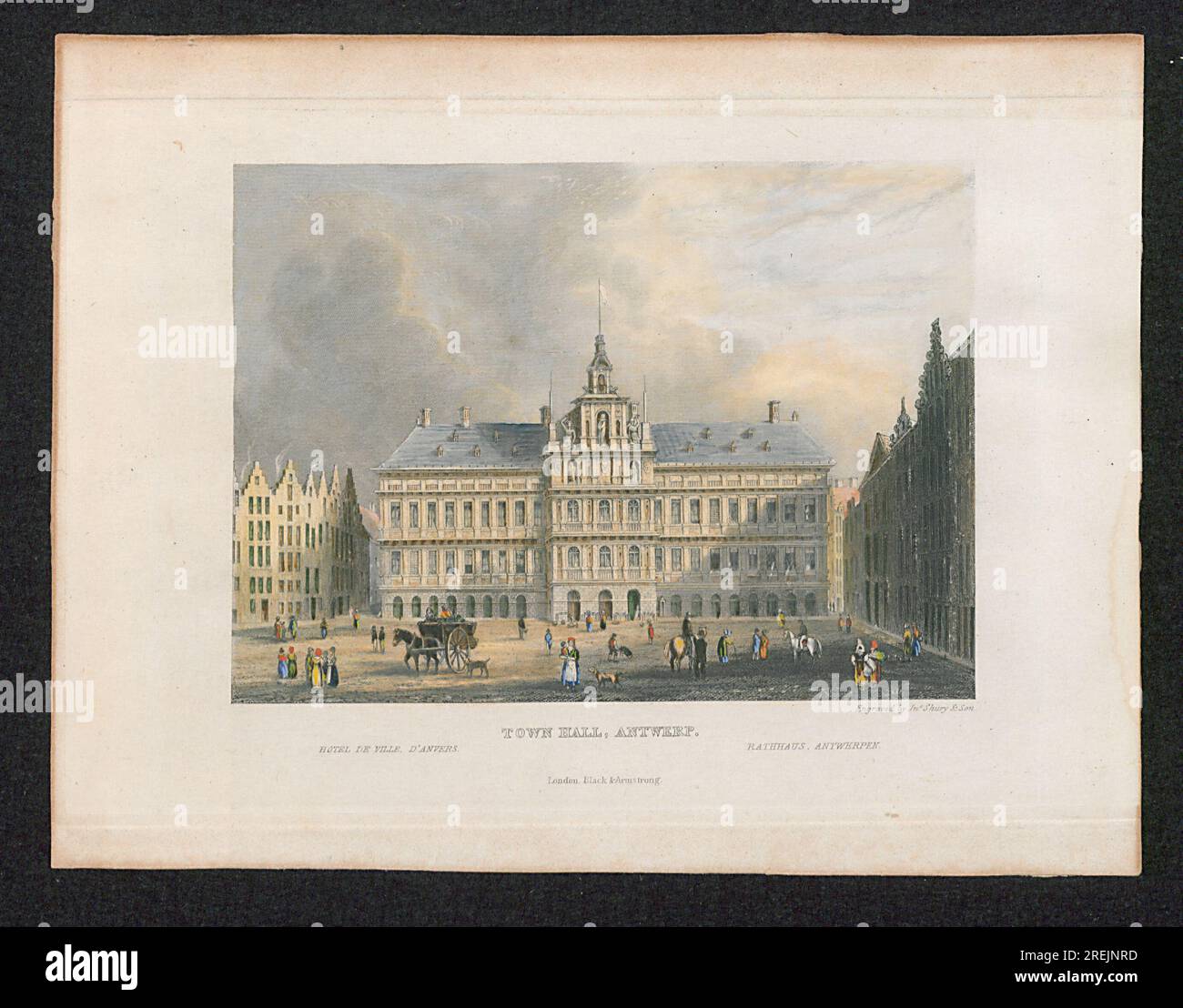 Rathhaus, Antwerpen circa 1840 by John Shury Stock Photo - Alamy