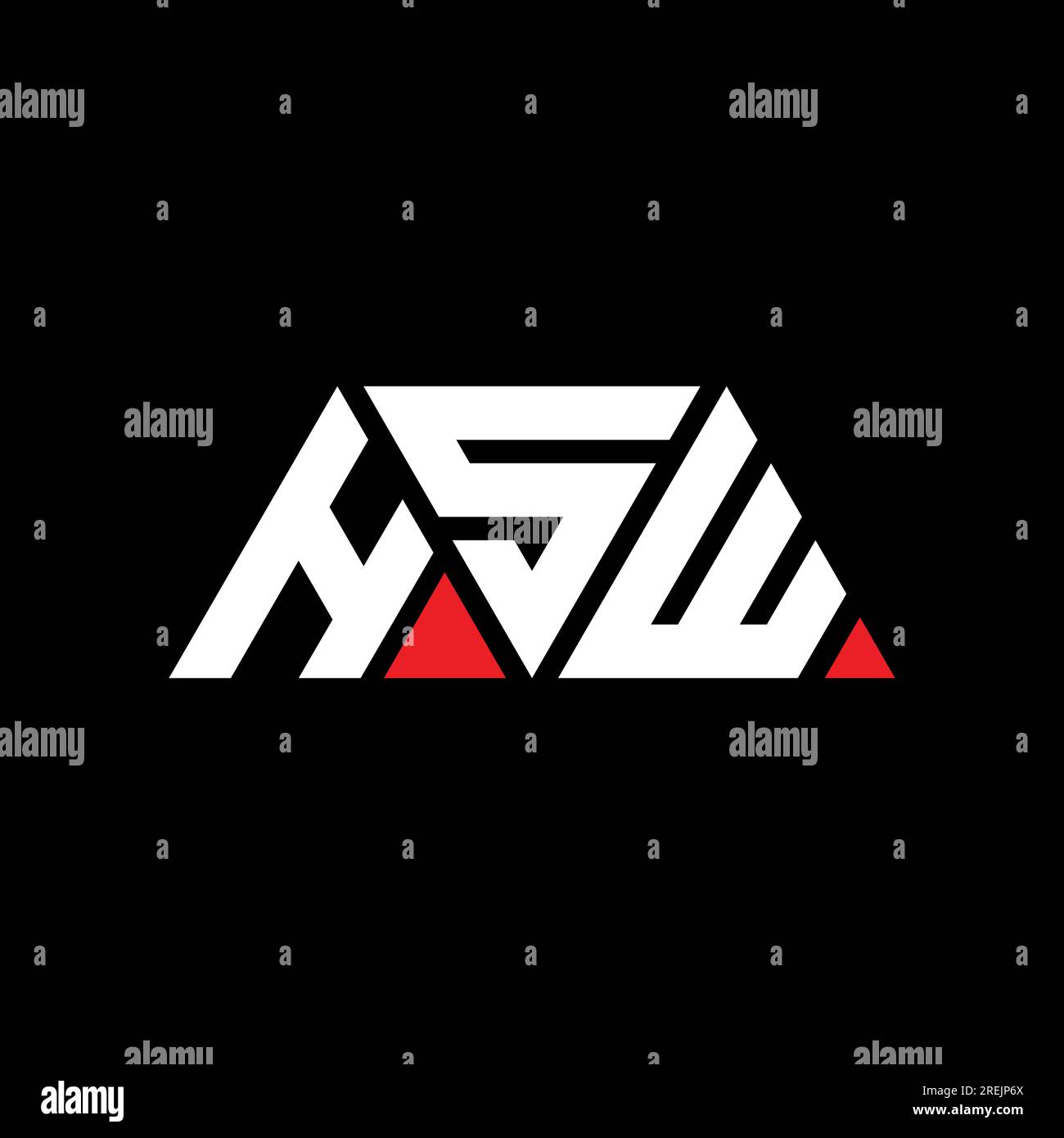 HSW triangle letter logo design with triangle shape. HSW triangle logo ...