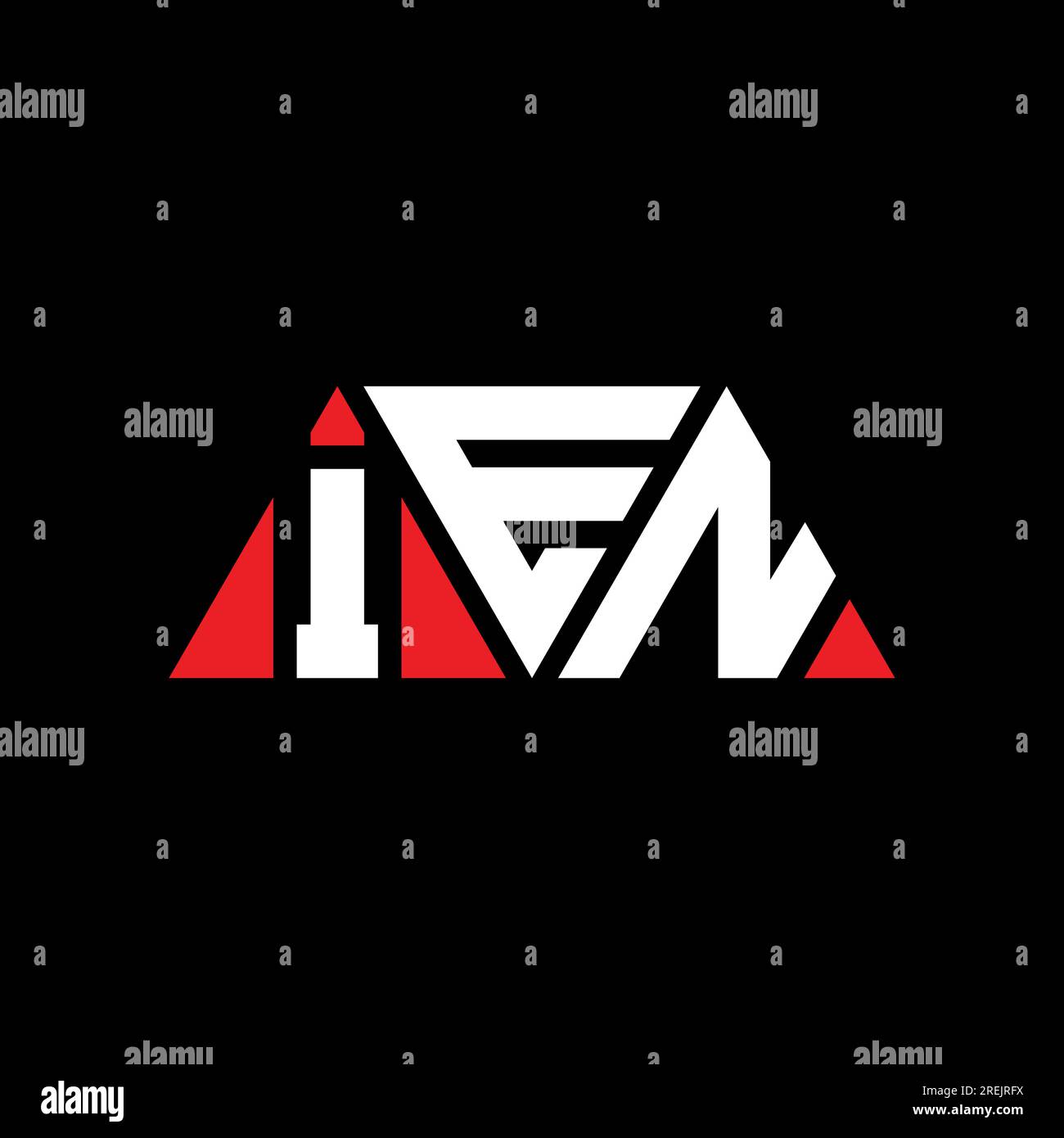 IEN triangle letter logo design with triangle shape. IEN triangle logo ...