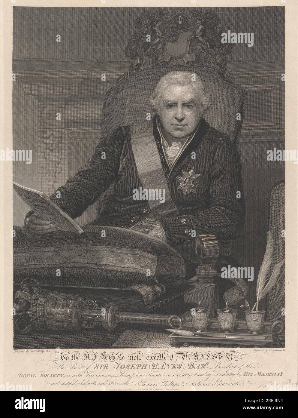Sir Joseph Banks, 1st Baronet 1812 by Niccolò Schiavonetti Stock Photo ...