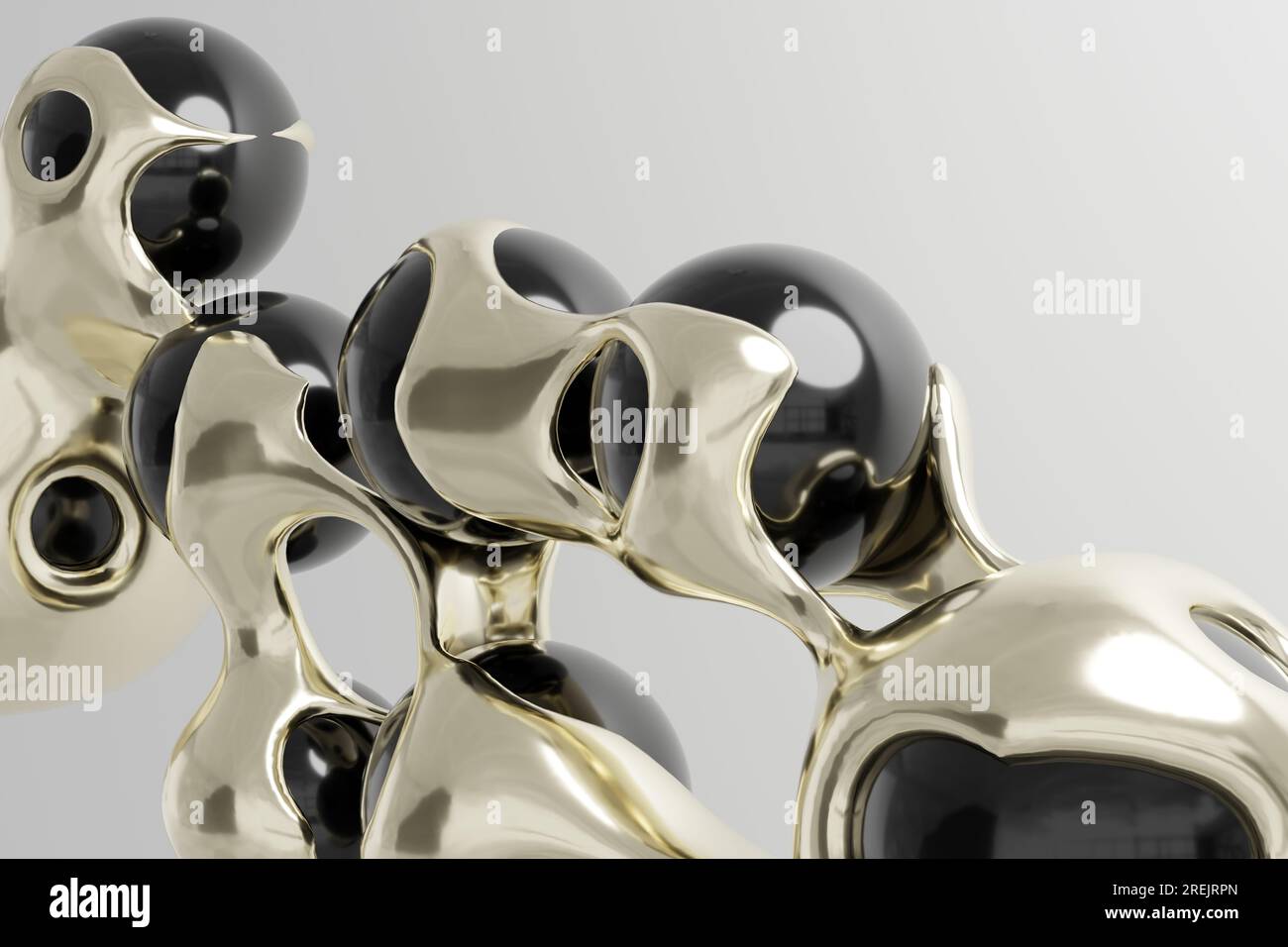 Abstract 3d render motion design, liquid bubble metasphere ball ...