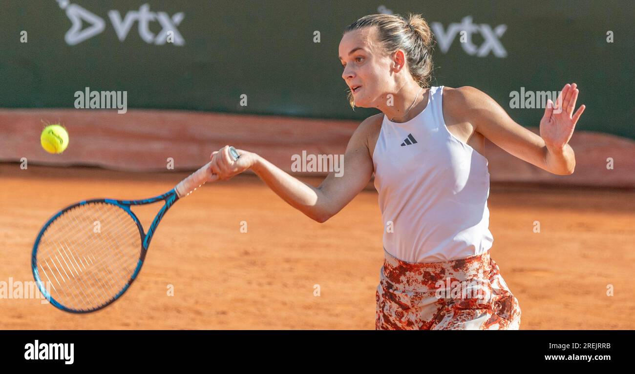 Lausanne, Switzerland. 07th Aug, 2023. Clara Burel of France during quaterfinal of Quarterfinal ...