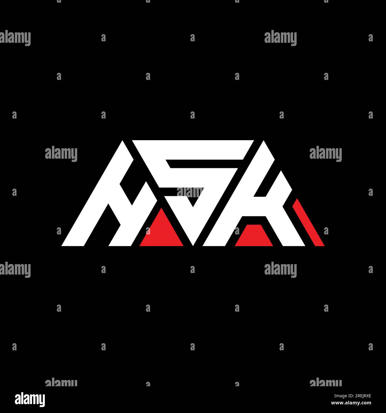 HSK triangle letter logo design with triangle shape. HSK triangle logo ...