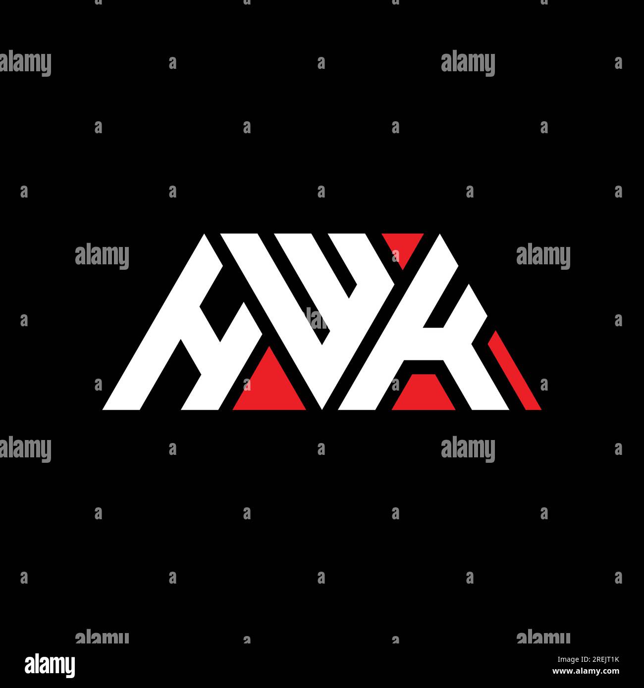 HWK triangle letter logo design with triangle shape. HWK triangle logo ...