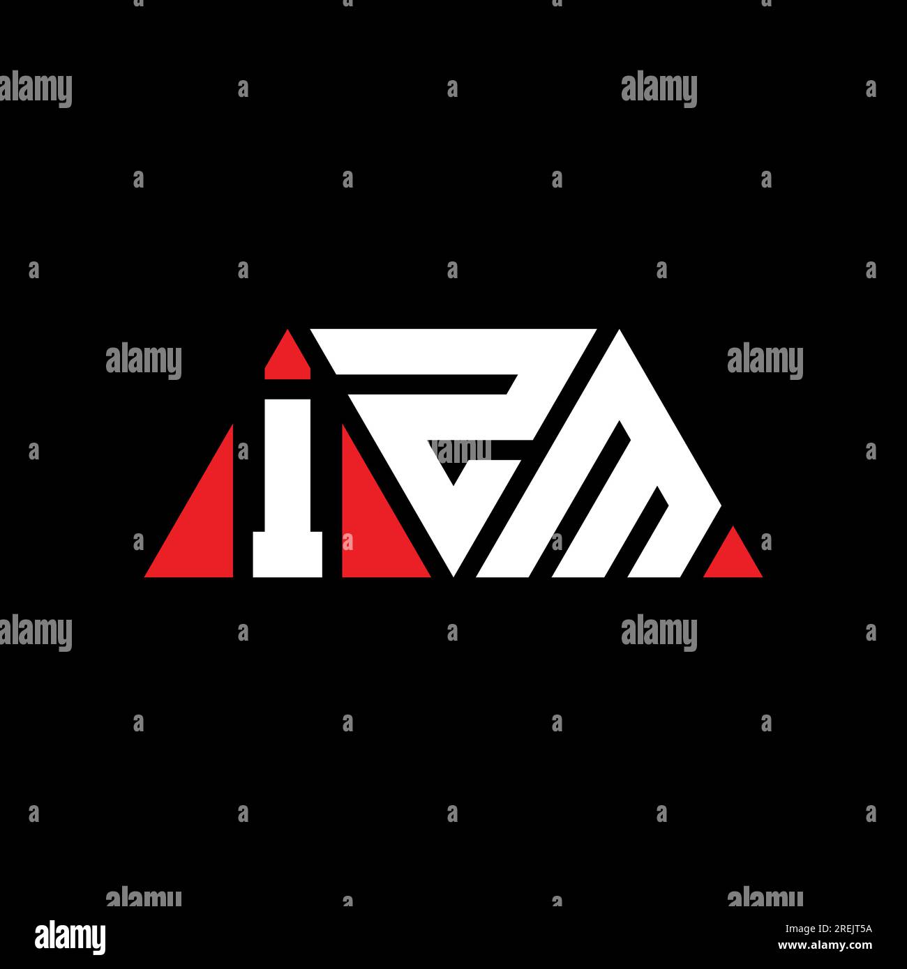 IZM triangle letter logo design with triangle shape. IZM triangle logo ...
