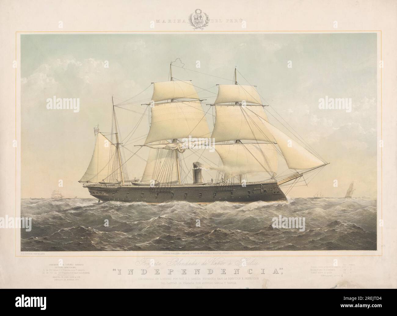 Independencia (Steam Iron Clad Built for the Peruvian Navy) circa 1866 ...