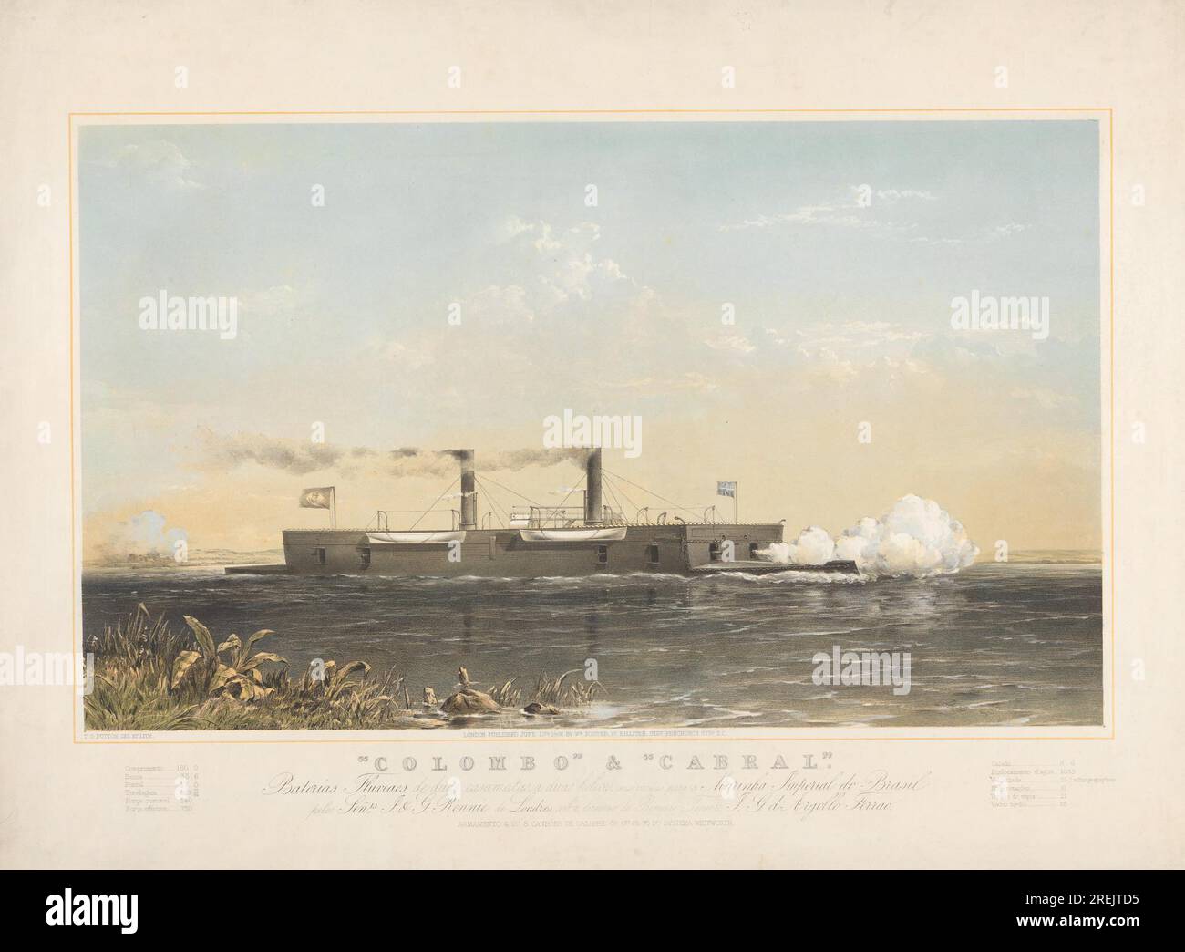 Colombo and Cabral (Floating Batteries Built for the Imperial Brazilian ...