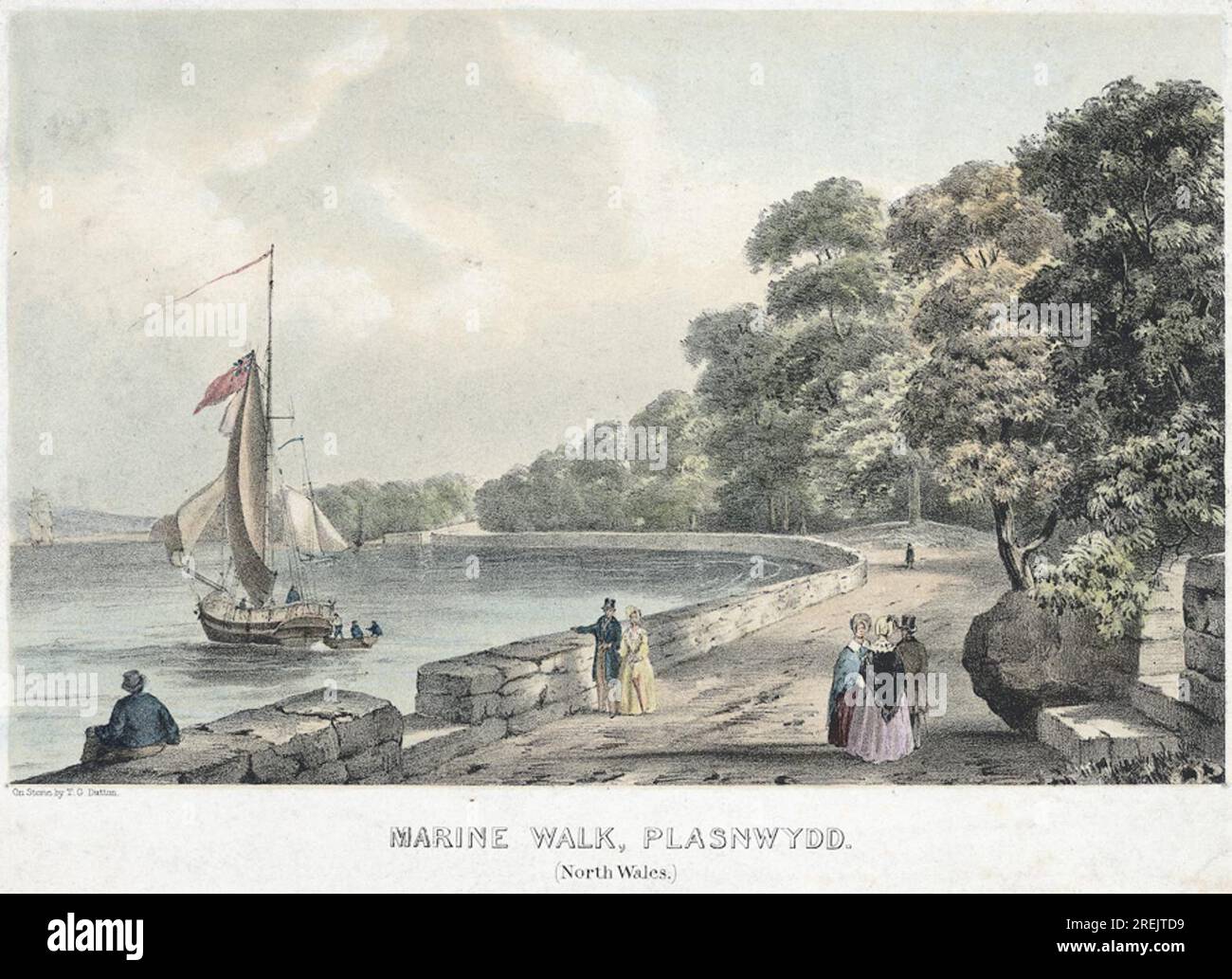 Marine walk, Plasnewydd: (north Wales) circa 1840 by Thomas Goldsworthy ...