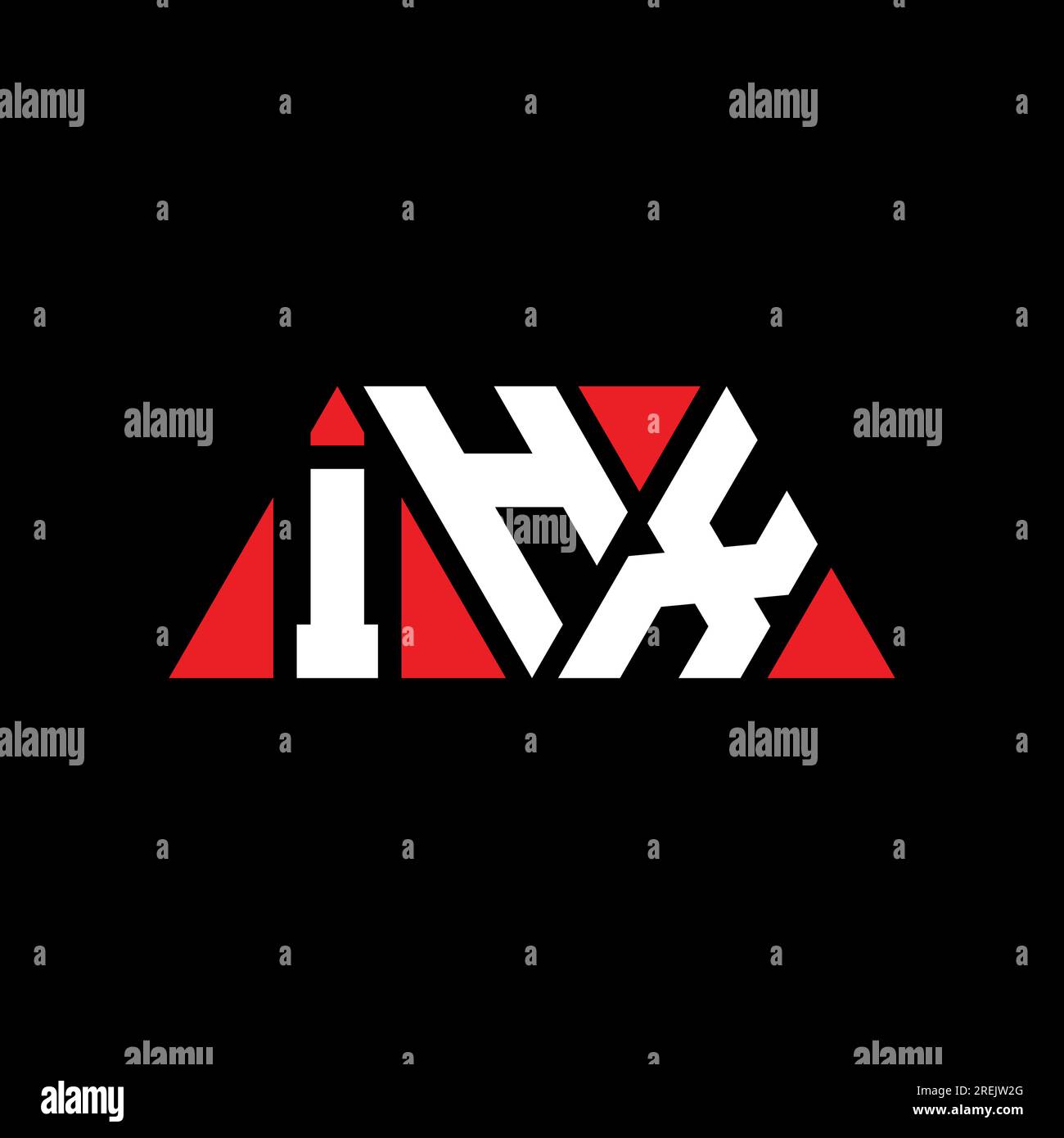 IHX triangle letter logo design with triangle shape. IHX triangle logo ...