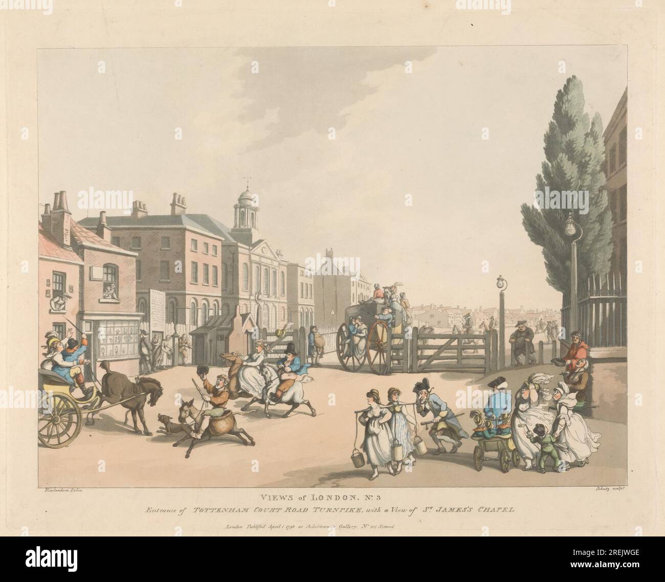 Entrance of Tottenham Court Road Turnpike, with a View of St. Jame's ...