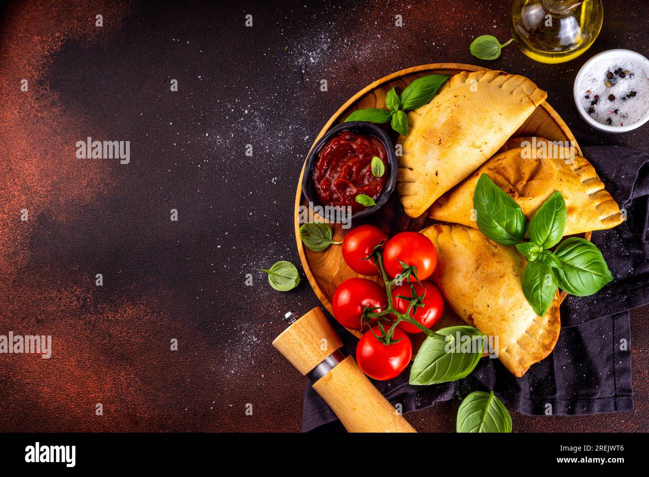 Homemade patty pies, baked pastries with meat or vegetables. Italian ...