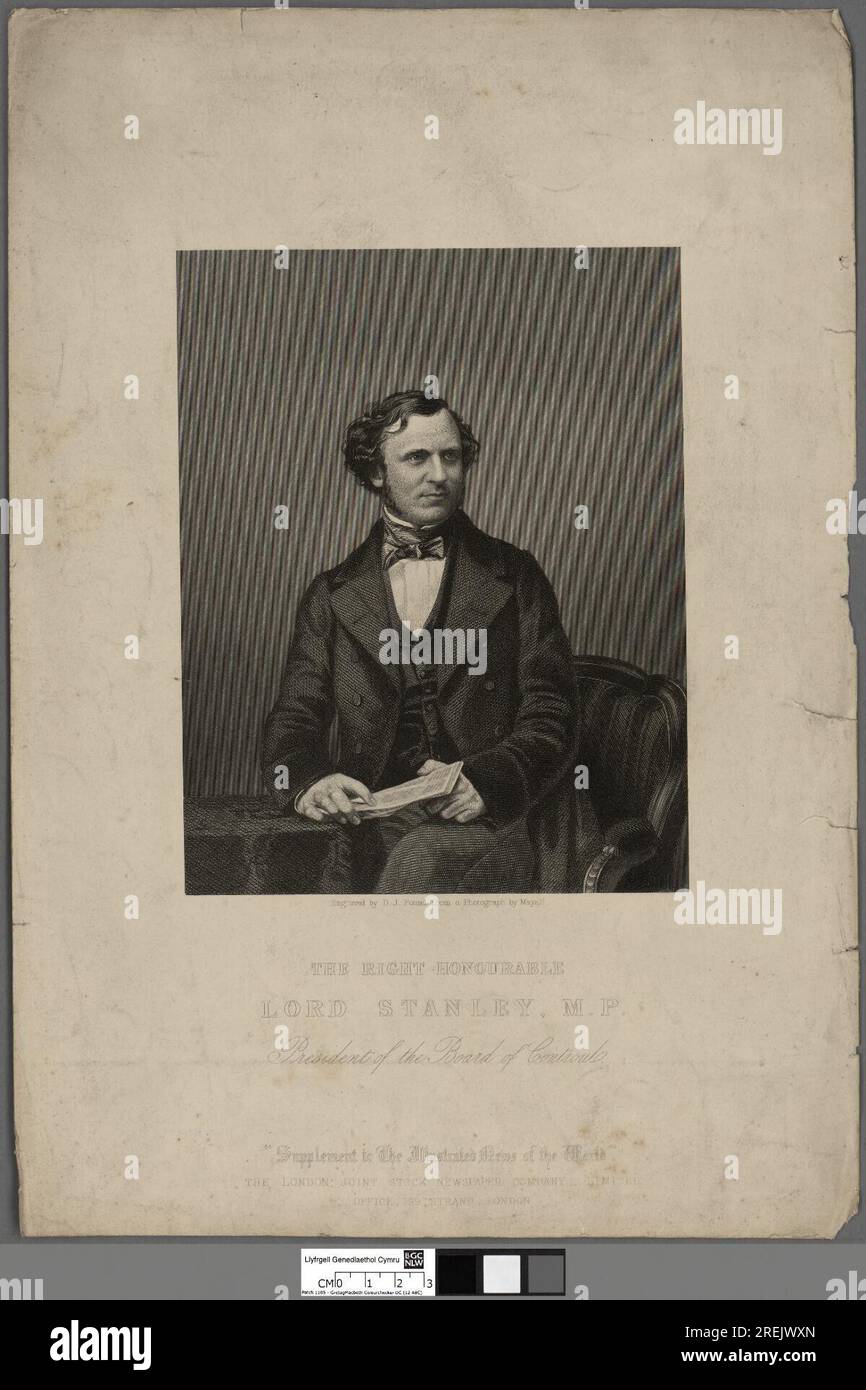 The Right Honourable Lord Stanley, M.P circa 1860 by Daniel John Pound ...