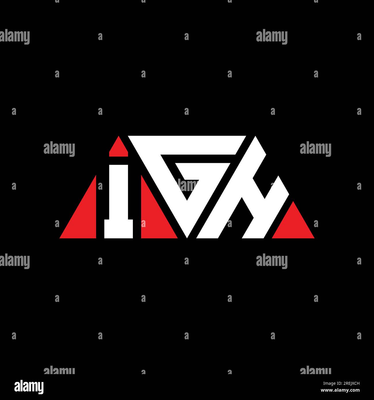 IGH triangle letter logo design with triangle shape. IGH triangle logo ...
