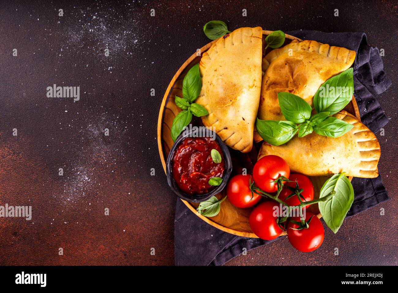 Homemade patty pies, baked pastries with meat or vegetables. Italian ...