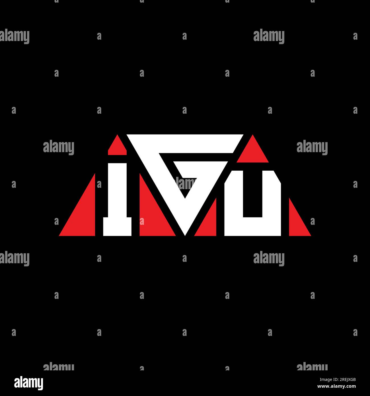 IGU triangle letter logo design with triangle shape. IGU triangle logo ...