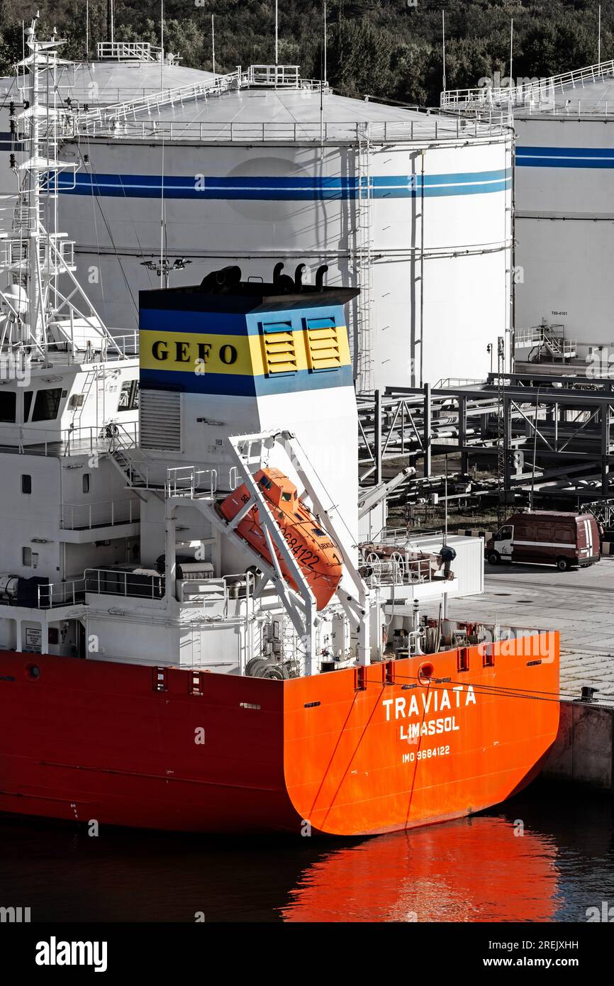 Oil Storage Facility, Port of Klaipeda, Lithuania, Europe Stock Photo ...