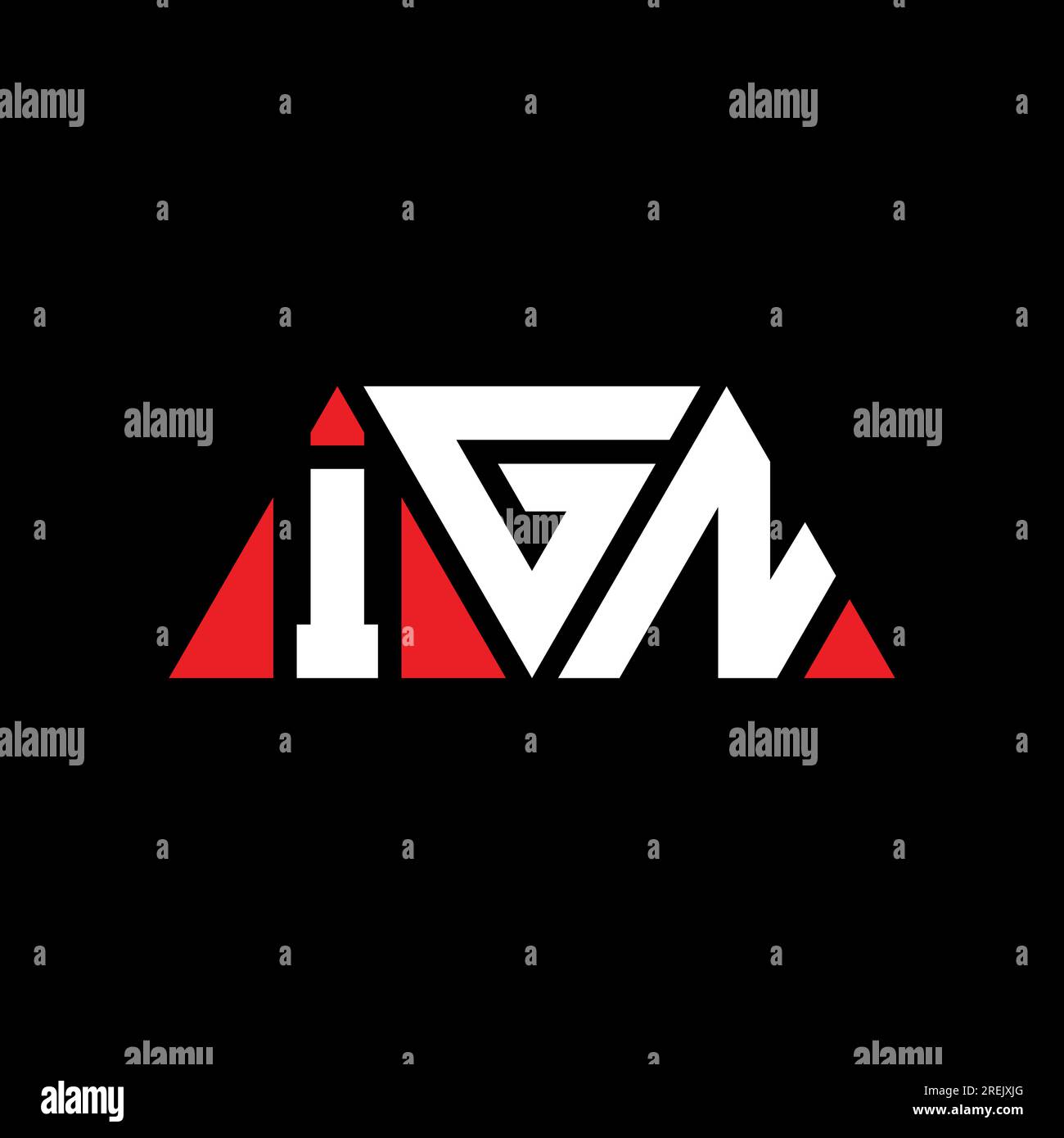 IGN triangle letter logo design with triangle shape. IGN triangle logo ...