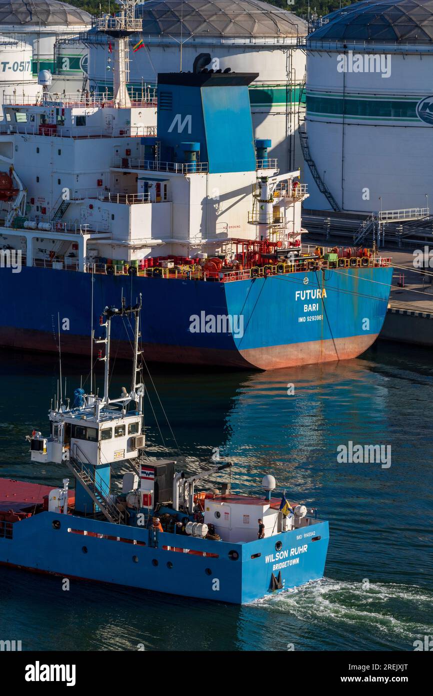 Oil Storage Facility, Port of Klaipeda, Lithuania, Europe Stock Photo ...