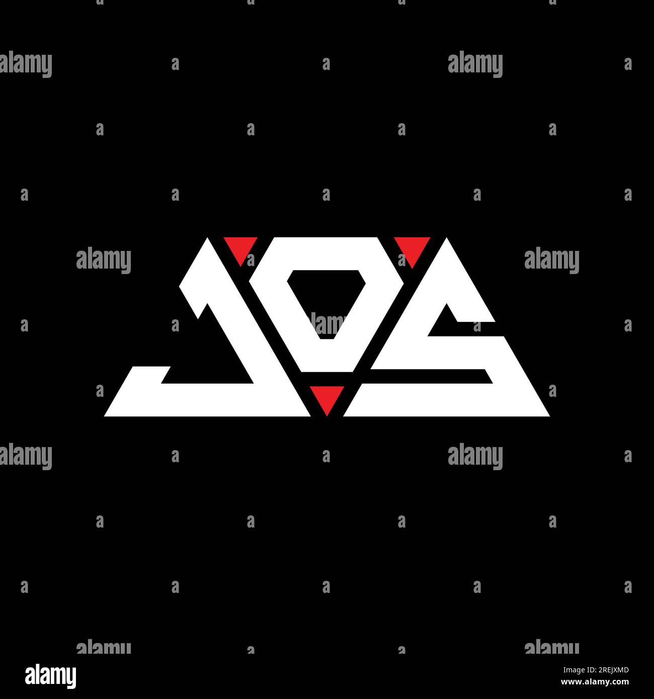 JOS triangle letter logo design with triangle shape. JOS triangle logo ...