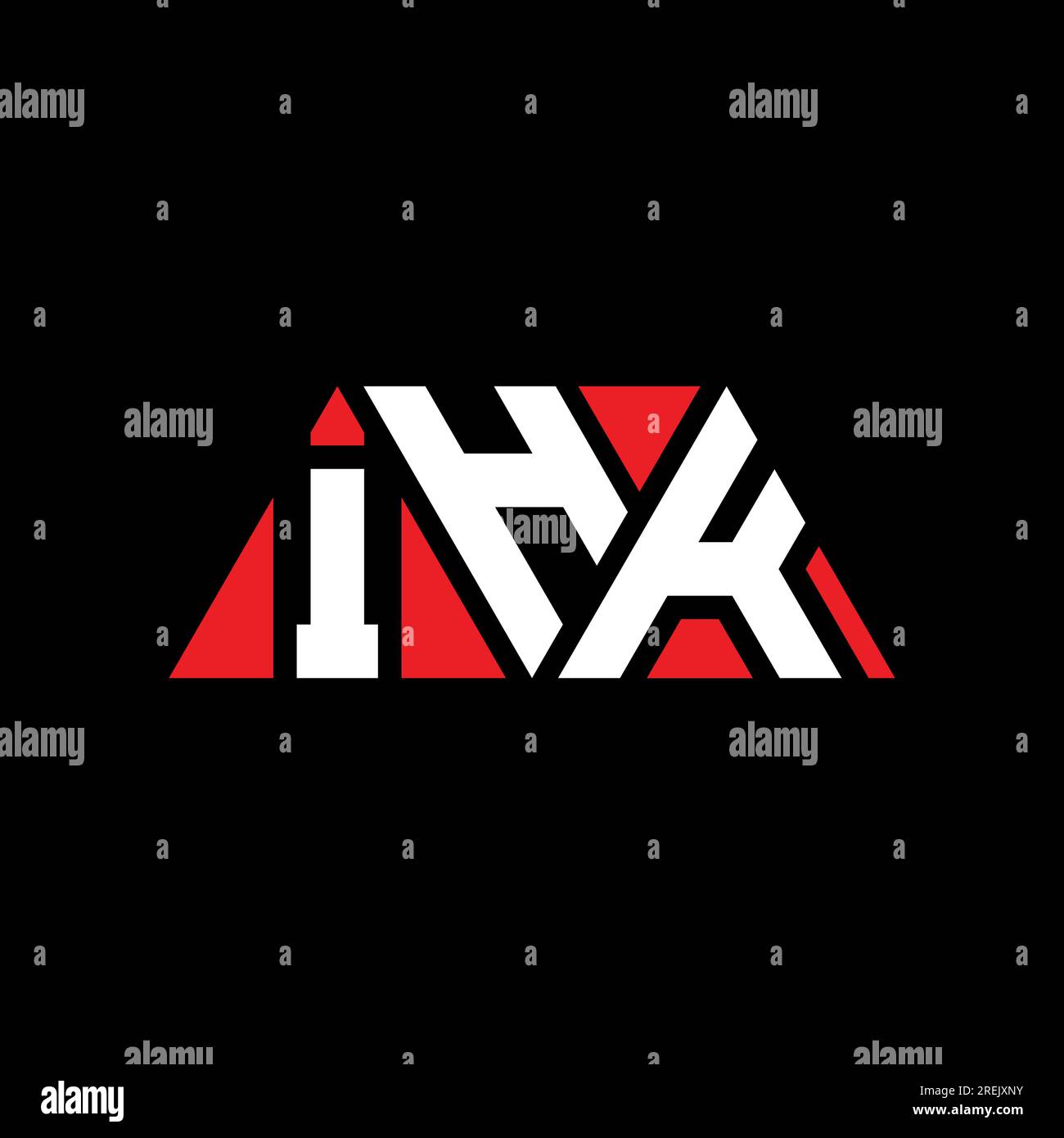 IHK triangle letter logo design with triangle shape. IHK triangle logo ...