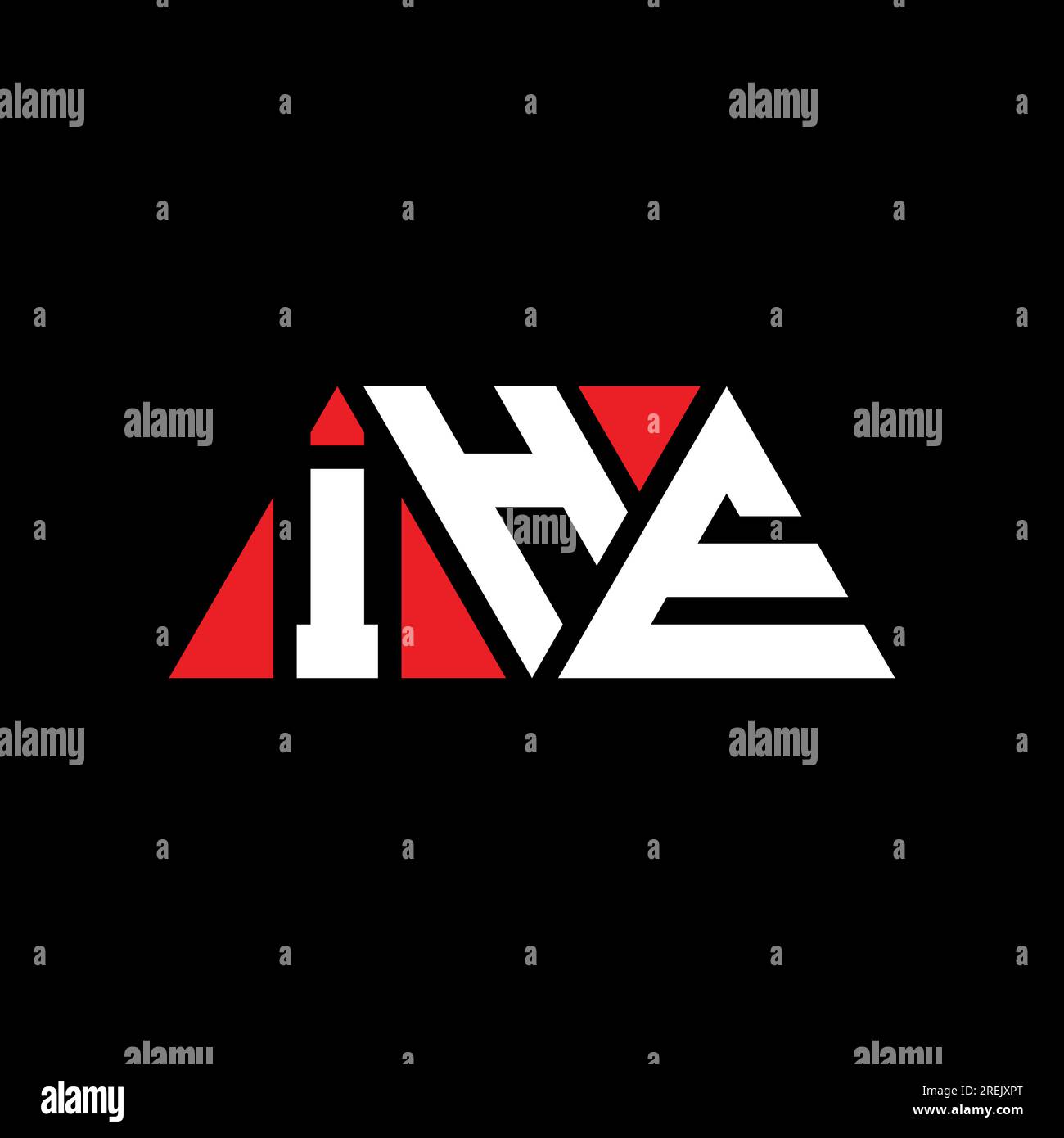 IHE triangle letter logo design with triangle shape. IHE triangle logo ...