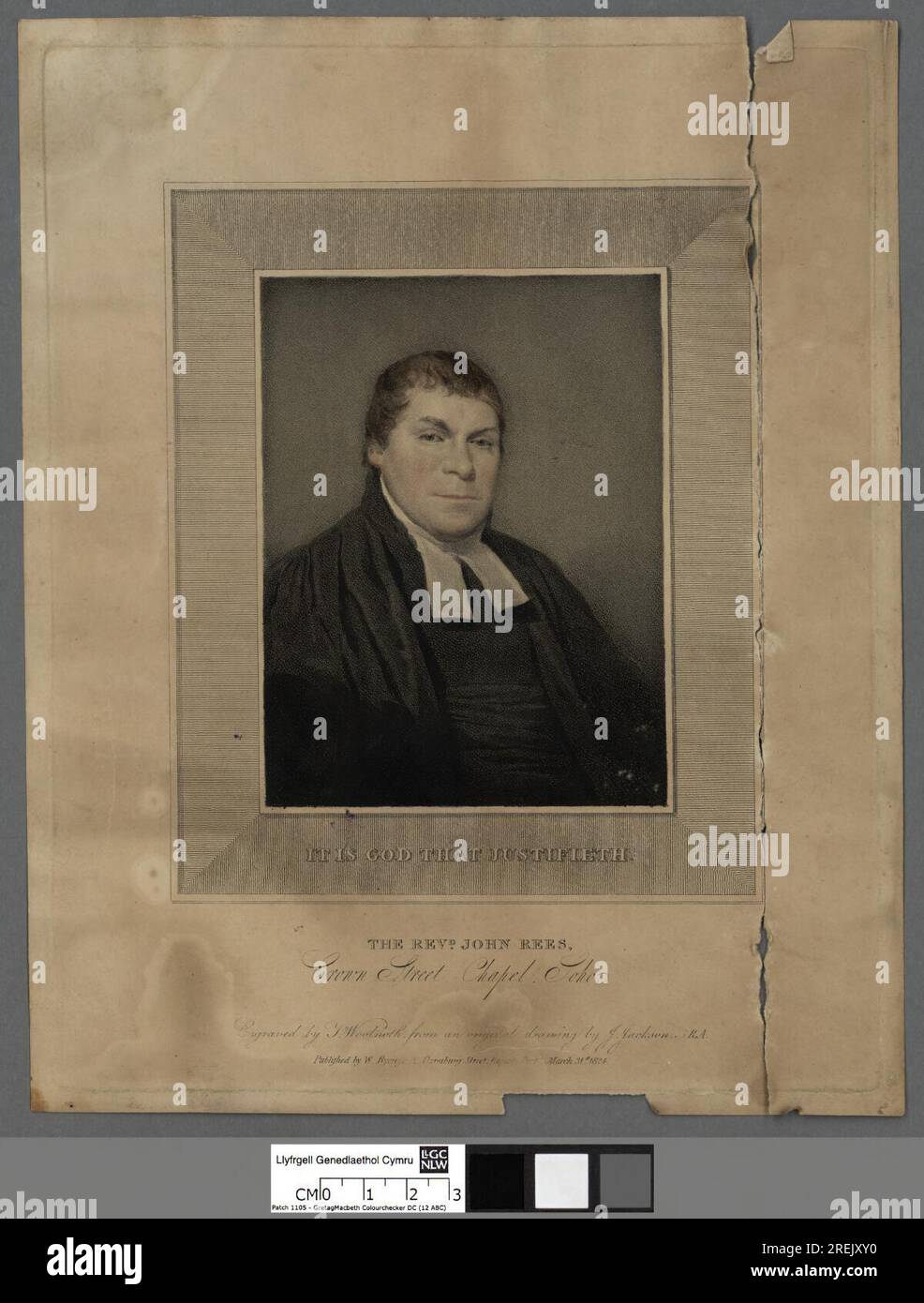 The Revd. John Rees, Crown Street Chapel, Soho 1824 by Thomas Woolnoth ...