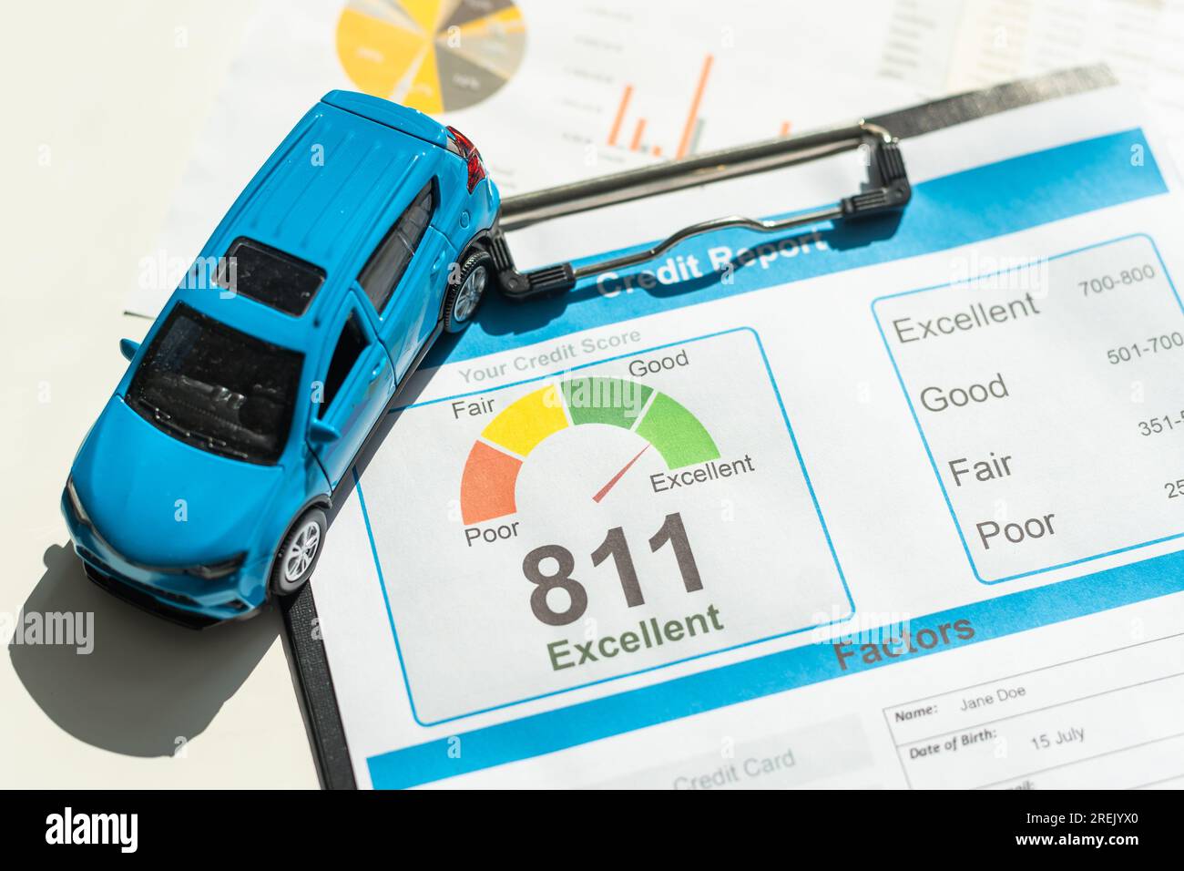 small car model and sheets drawings Stock Photo - Alamy