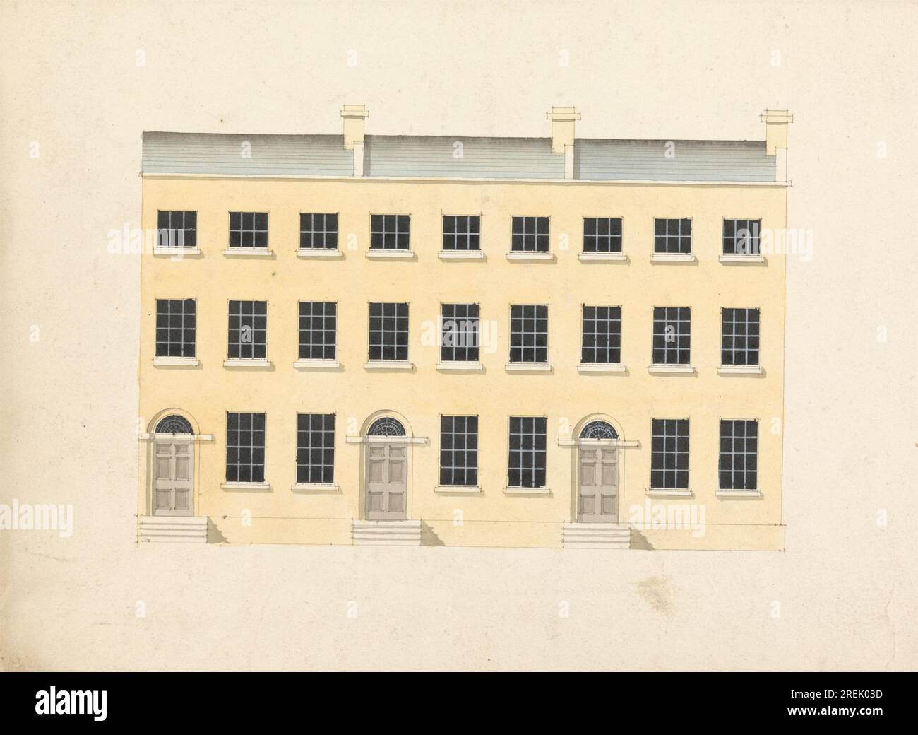 Design for a London Townhouse: Elevation by Michael Searles Stock Photo ...