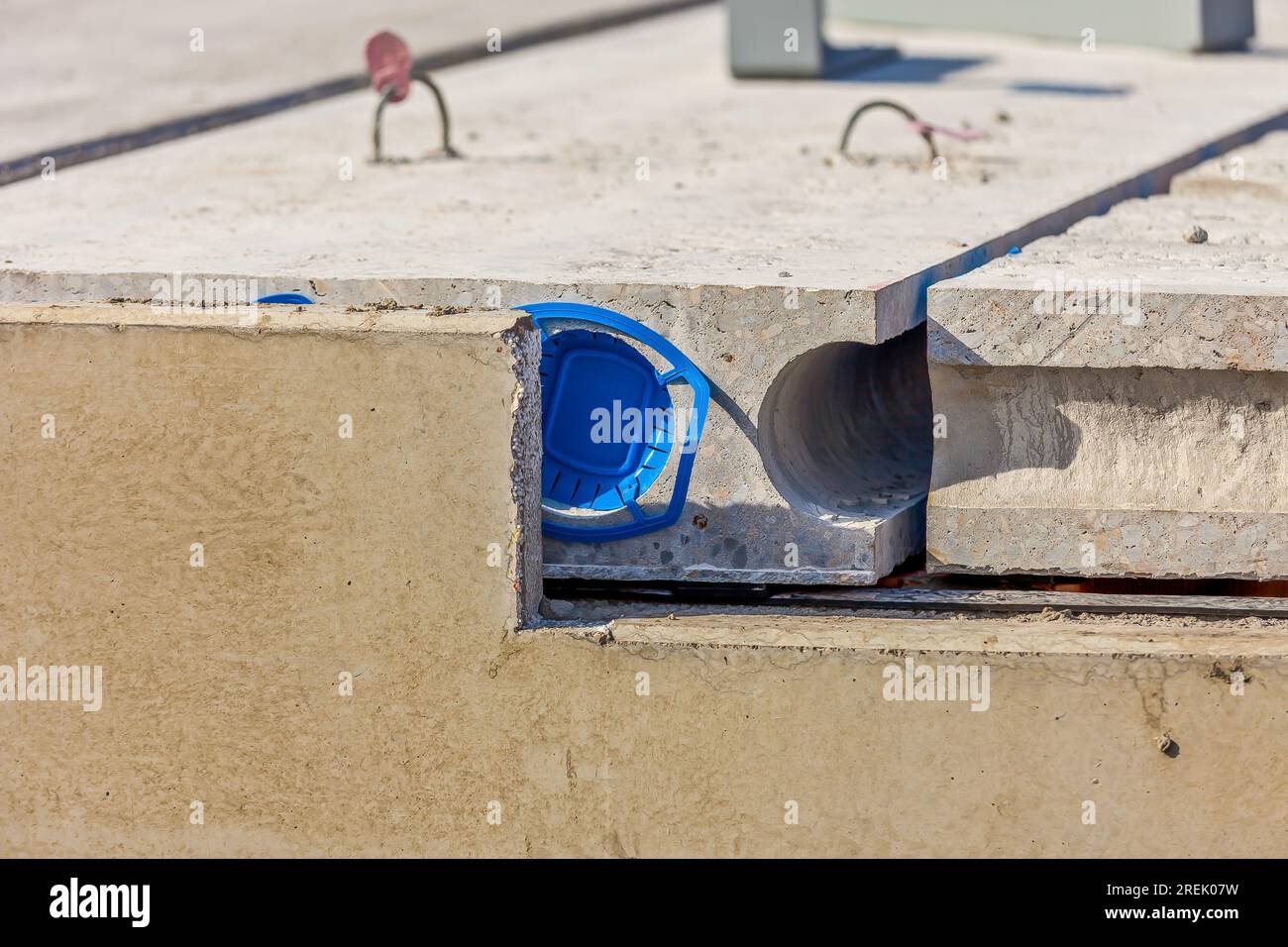 Picture of construction site with precast concrete walls and slabs in ...
