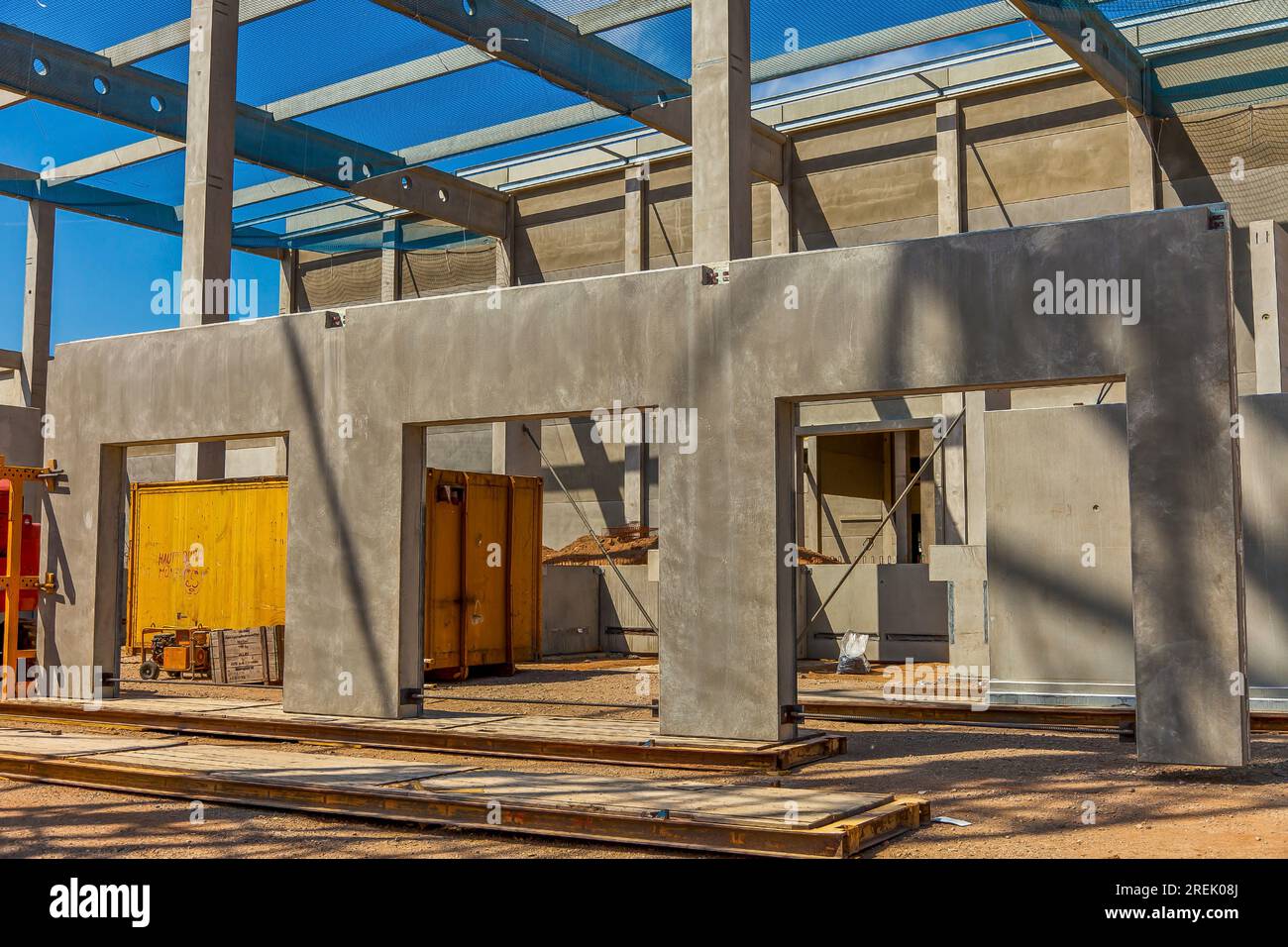 Construction site with precast concrete parts Stock Photo - Alamy