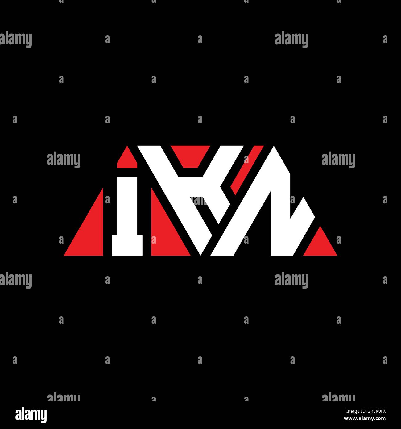 IKN triangle letter logo design with triangle shape. IKN triangle logo ...
