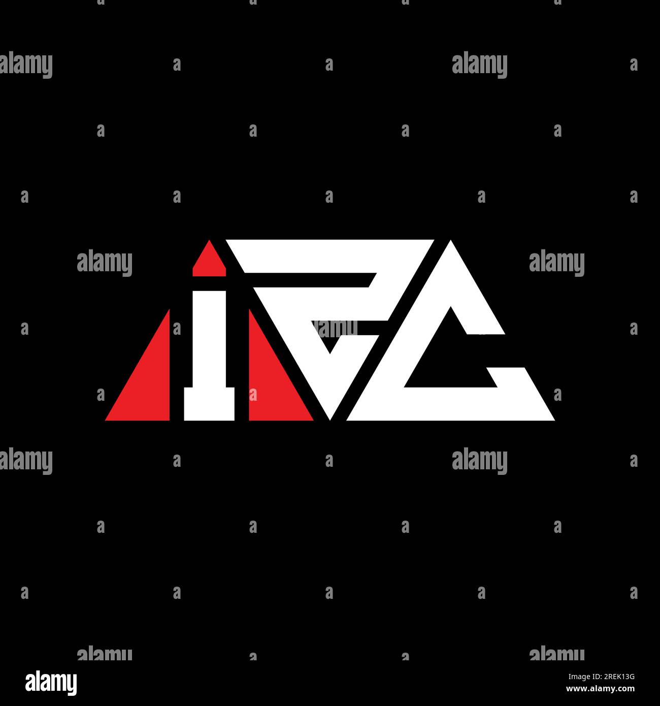 IZC triangle letter logo design with triangle shape. IZC triangle logo ...