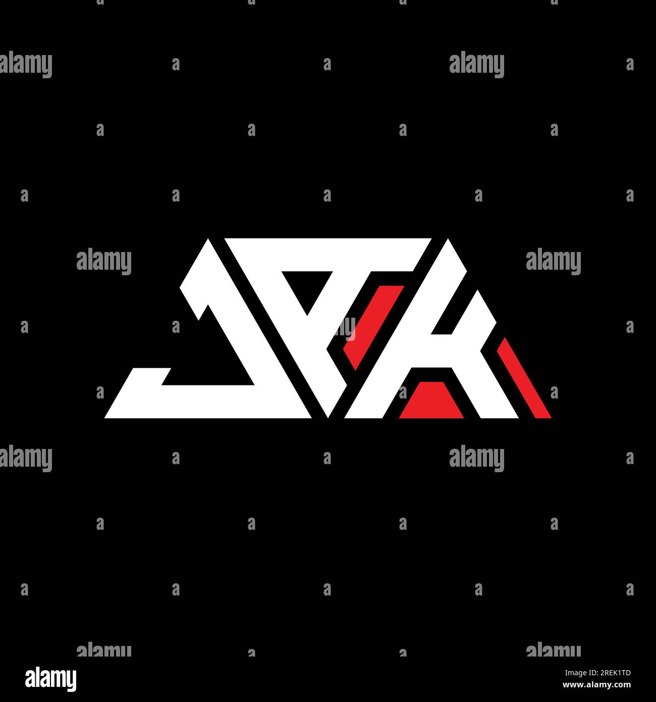 JAK triangle letter logo design with triangle shape. JAK triangle logo ...