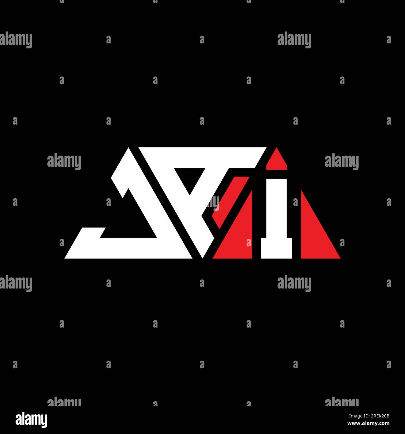 JAI triangle letter logo design with triangle shape. JAI triangle logo ...