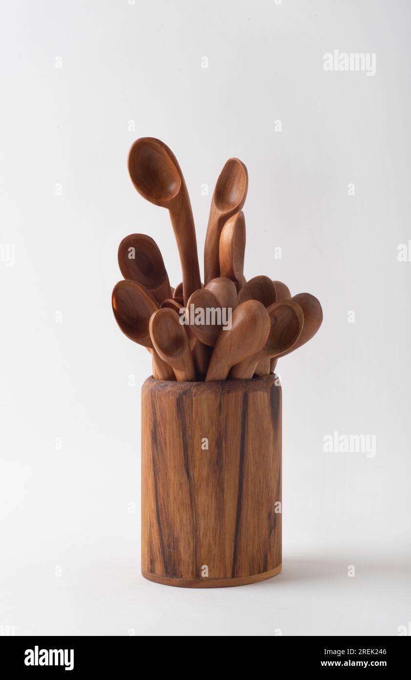 Handmade wooden kitchen tasting spoon, made from cherry wood Stock ...