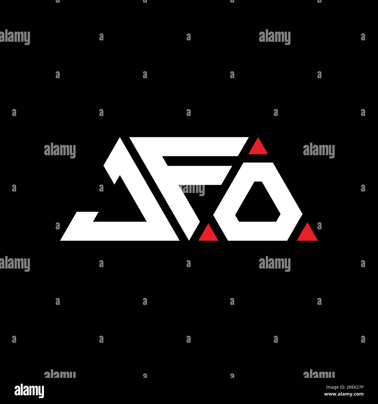 JFO triangle letter logo design with triangle shape. JFO triangle logo ...