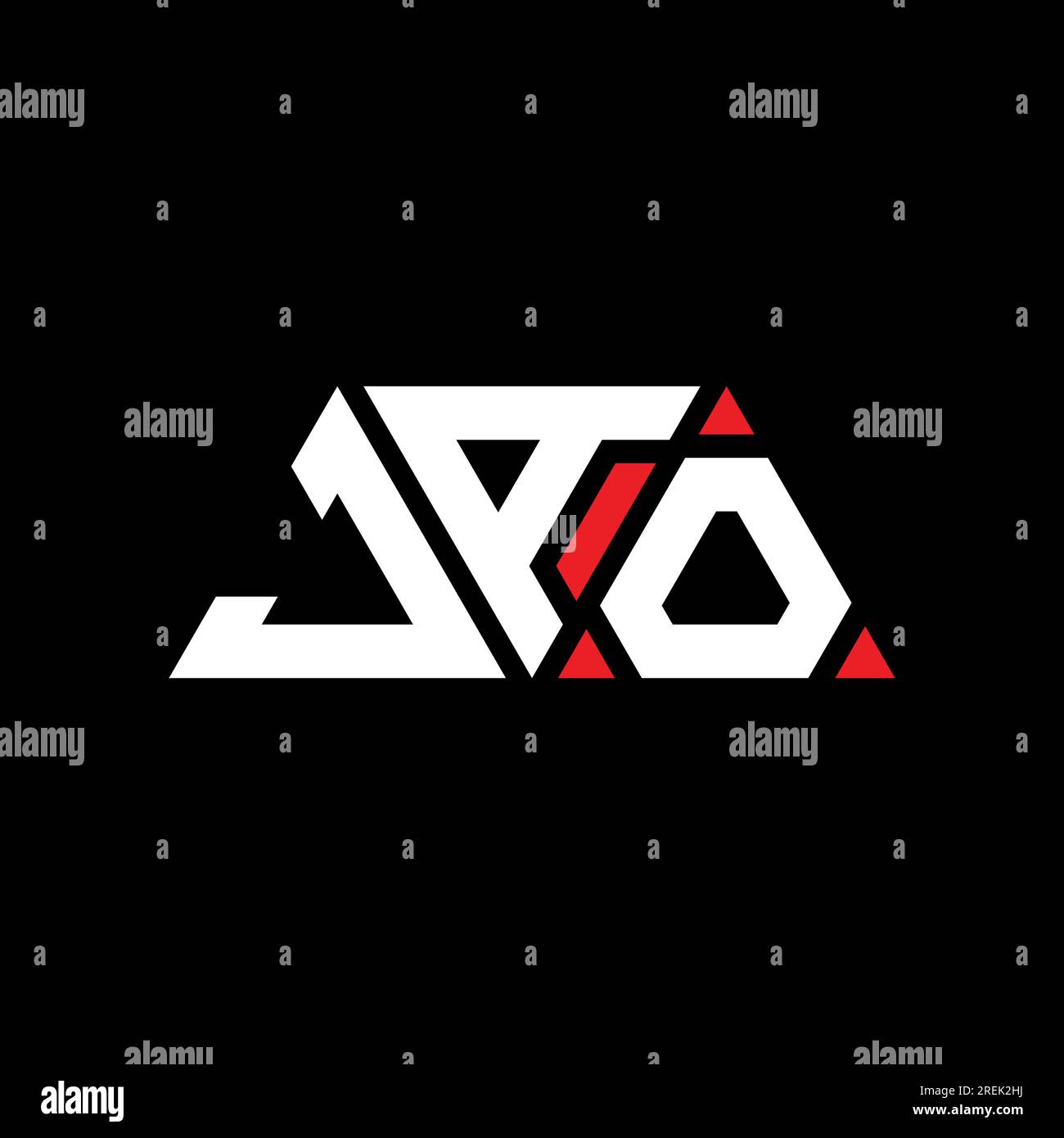 JAO triangle letter logo design with triangle shape. JAO triangle logo ...