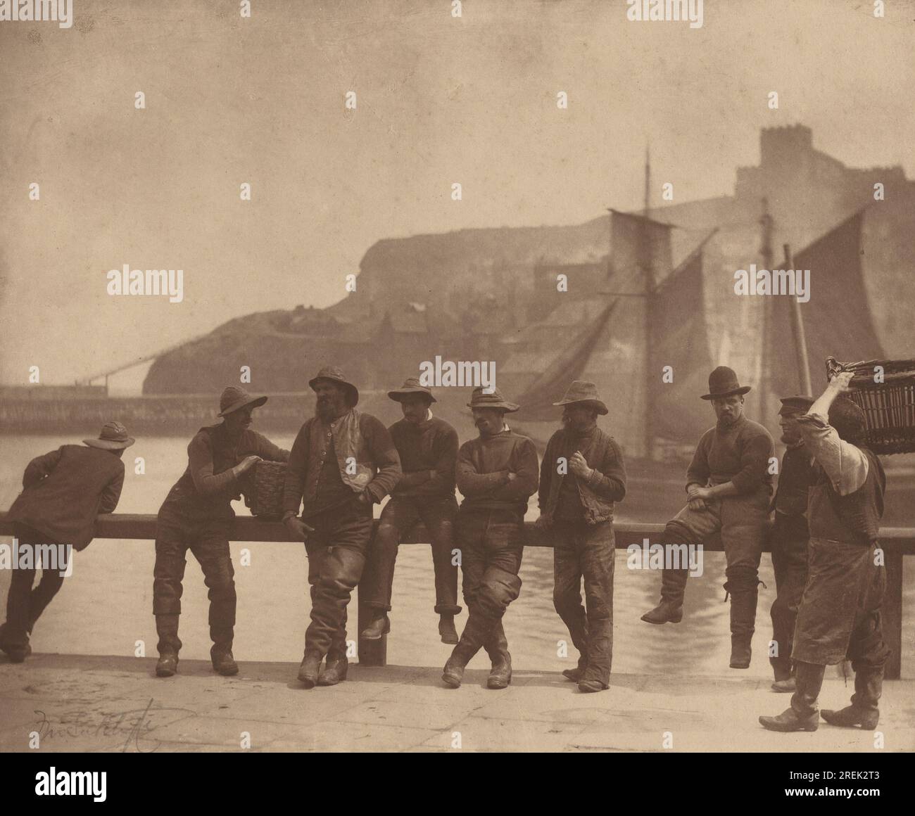 Whitby Fishermen circa 1885 by Francis Meadow Sutcliffe Stock Photo - Alamy