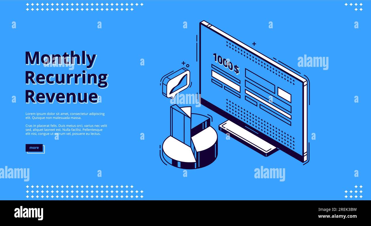 Monthly recurring revenue banner. Fixed earnings and payments, MRR ...