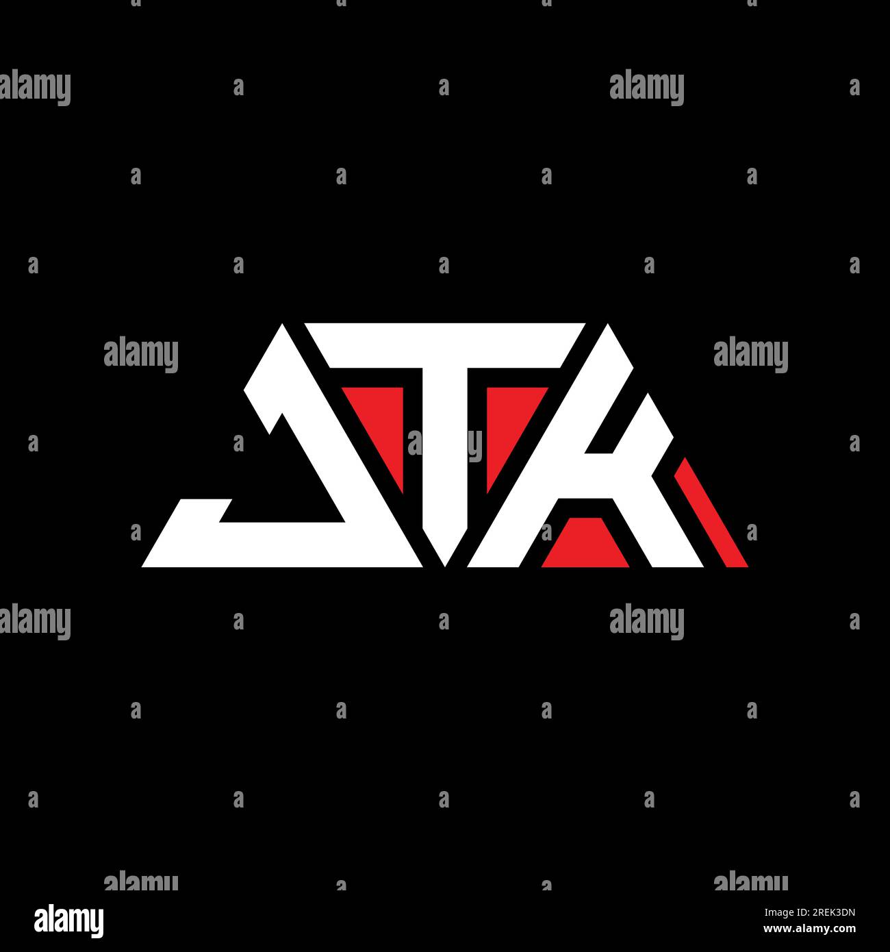 JTK triangle letter logo design with triangle shape. JTK triangle logo ...