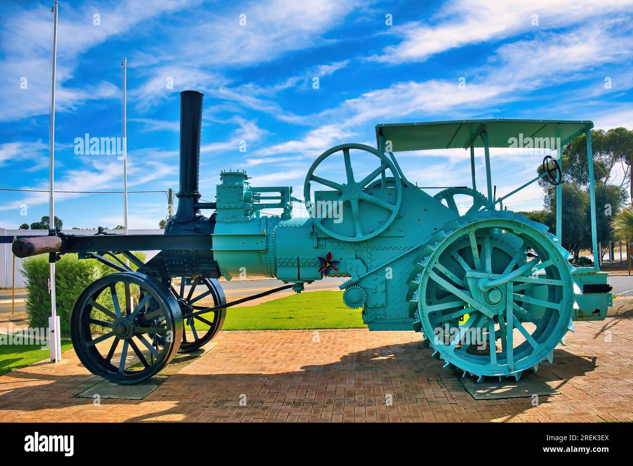 Restored steam ploughing engine, built in 1889. Used for clearing land ...
