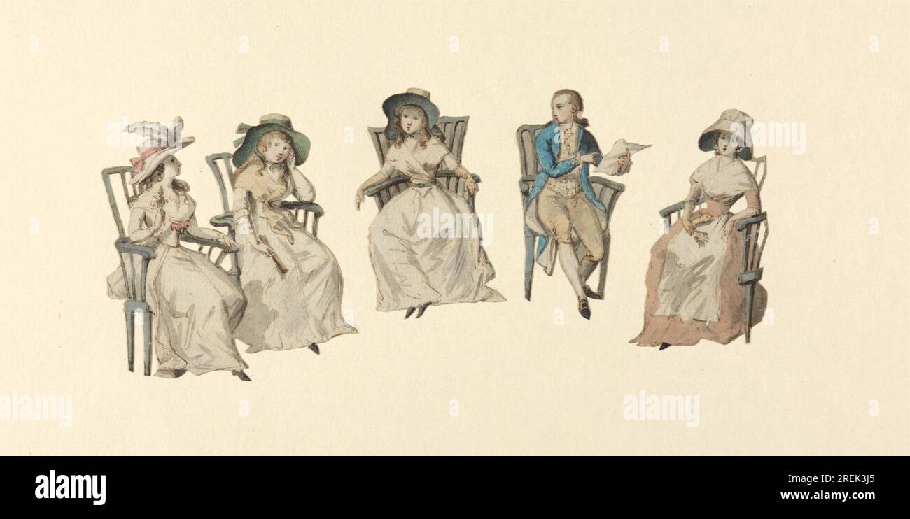 Author Reading from a Manuscript to Four Ladies by Matthew Haughton ...