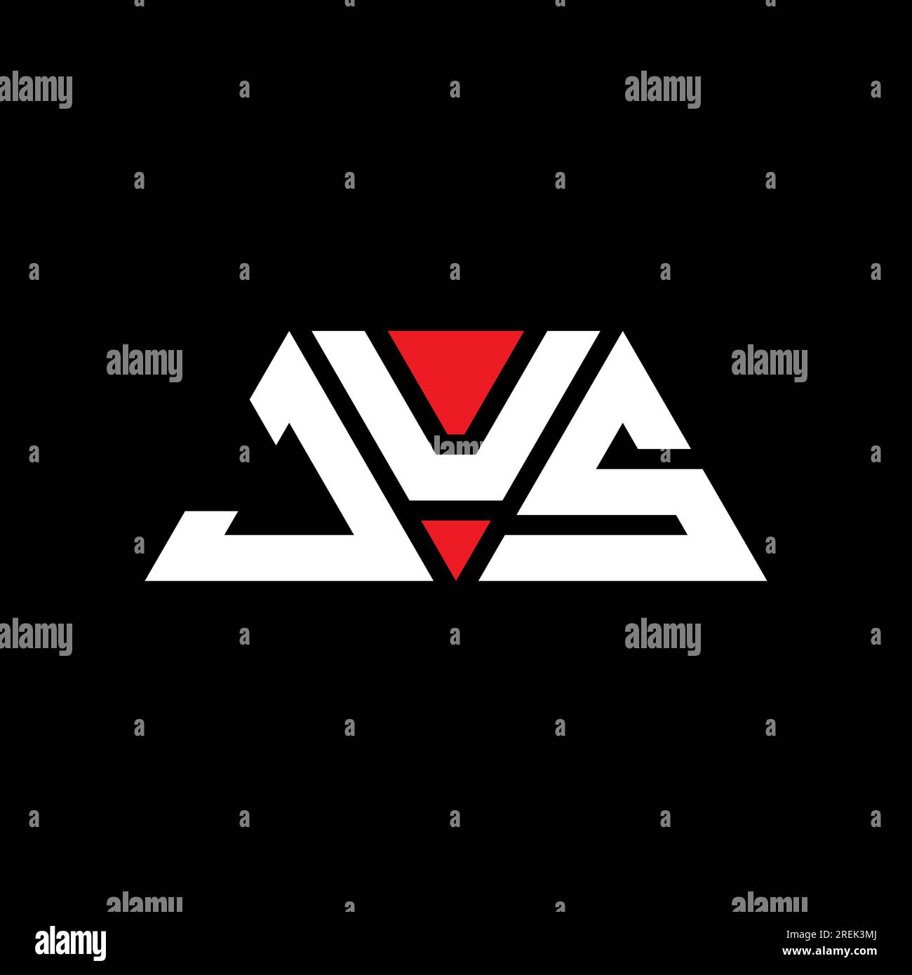 JUS triangle letter logo design with triangle shape. JUS triangle logo ...