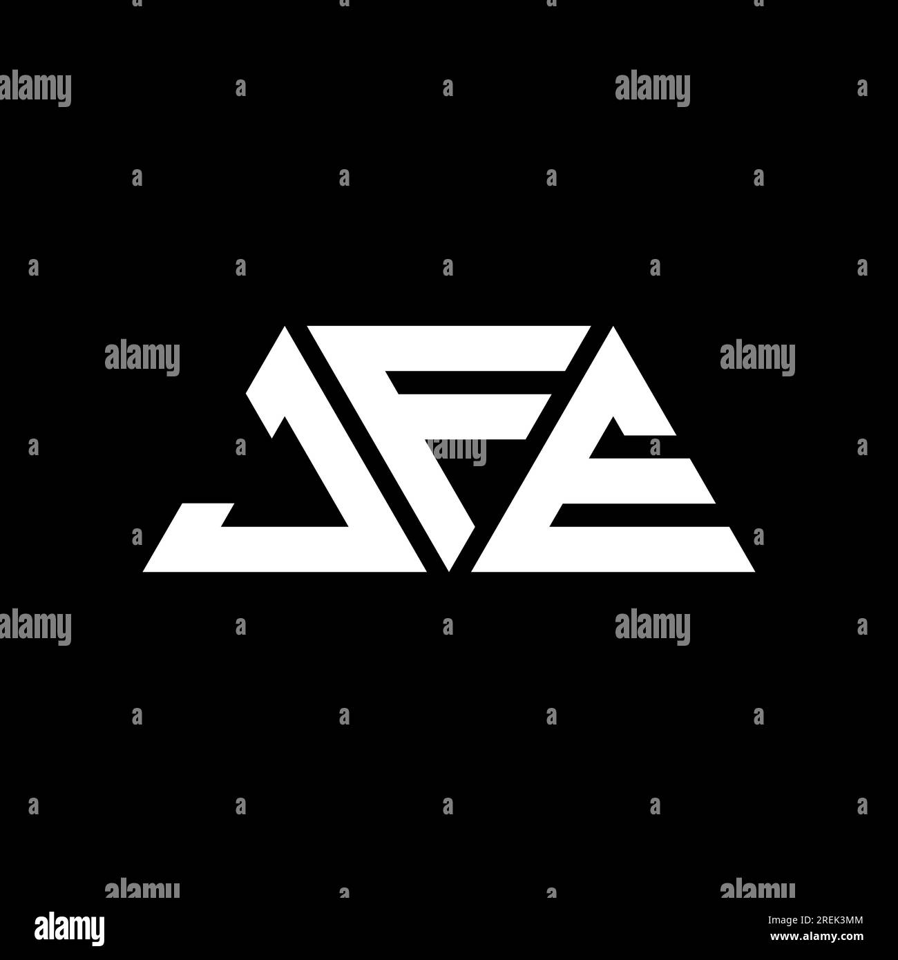 JFE triangle letter logo design with triangle shape. JFE triangle logo design monogram. JFE ...