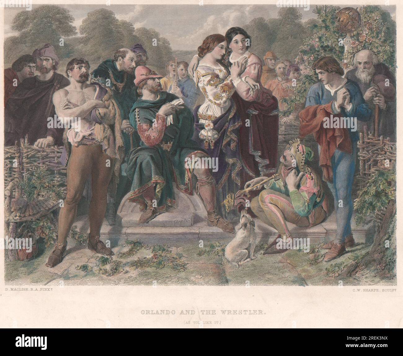 Orlando and the Wrestler - "As You Like It" by Charles William Sharpe ...