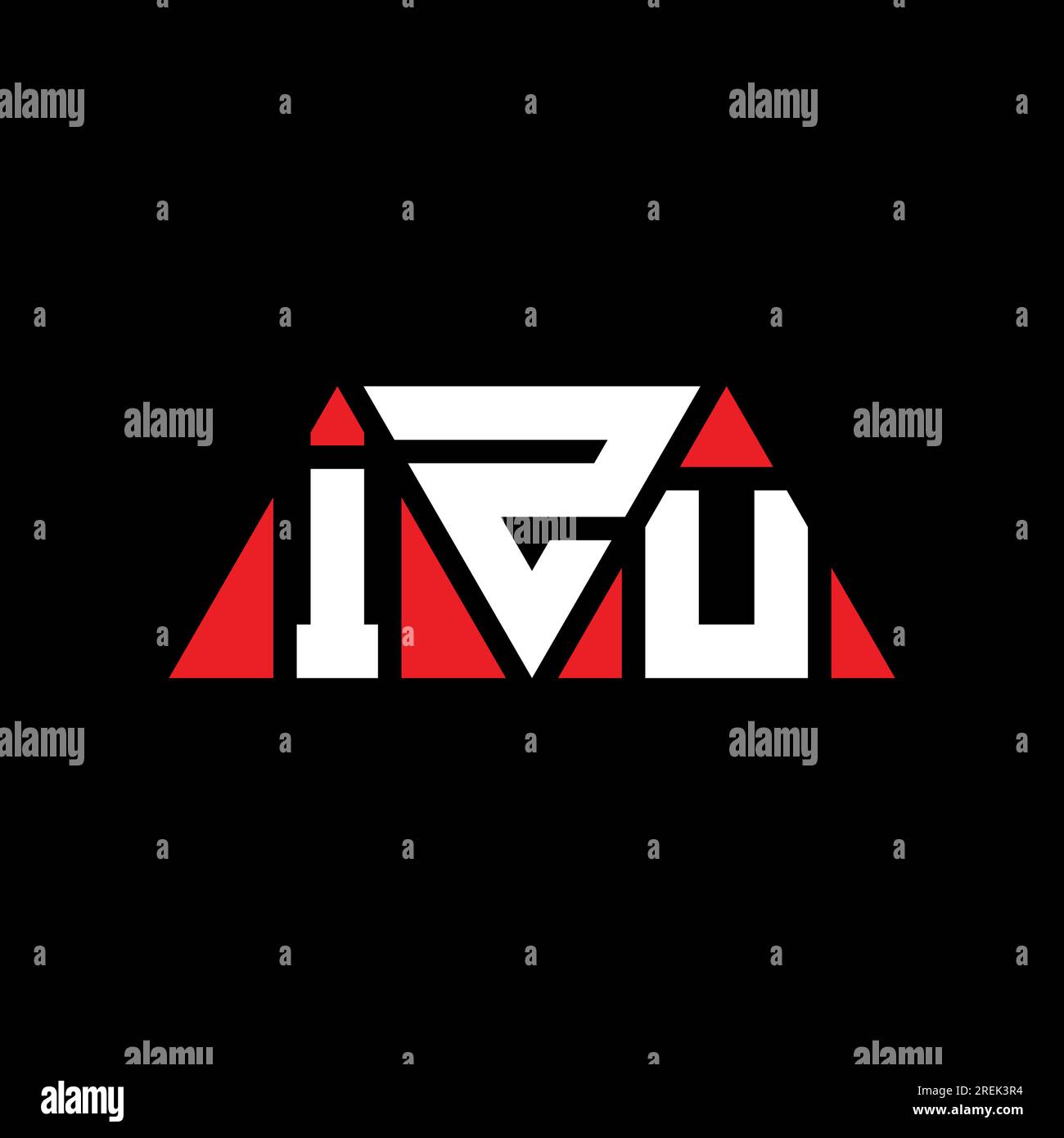IZU triangle letter logo design with triangle shape. IZU triangle logo design monogram. IZU ...